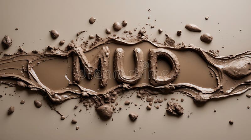 Creating Artistic Typography in Mud on a Textured Background Stock ...
