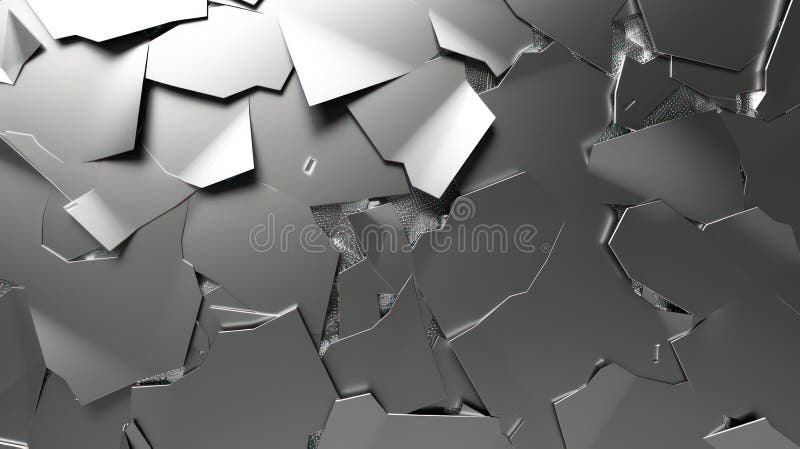 A Textured Surface of Fragmented Metallic Shards Reflecting Light Stock ...