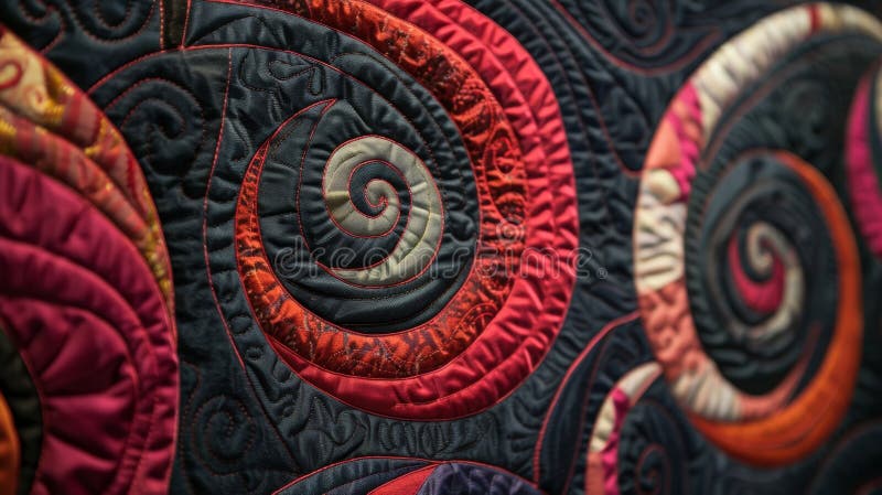 The Textured Surface of a Handstitched Quilt Displays Intricate Swirls ...