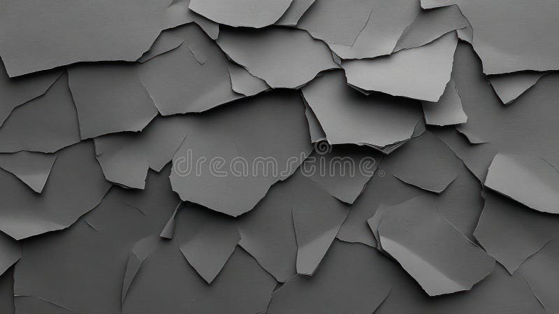 A Textured Surface of Layered, Peeling Gray Paper Creating an Abstract ...