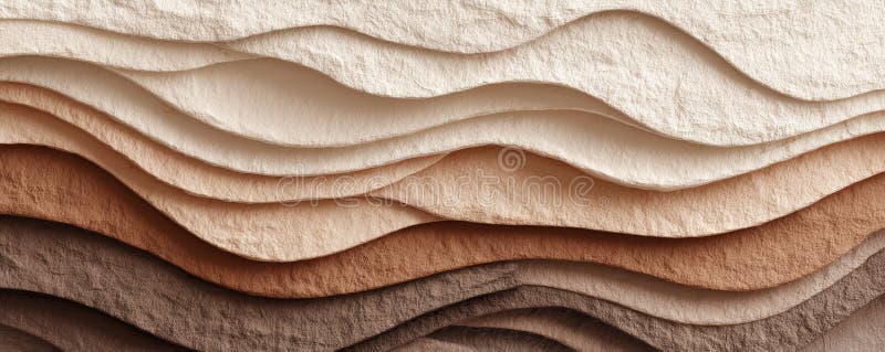 A Textured Surface with Layered, Wavy Lines in Shades of Brown, Beige ...