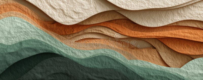 A Textured Surface with Layered, Wavy Lines in Shades of Brown, Beige ...