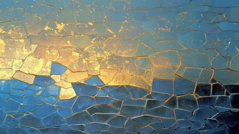 A Textured Surface with a Mosaic-like Pattern, Reflecting Light in ...