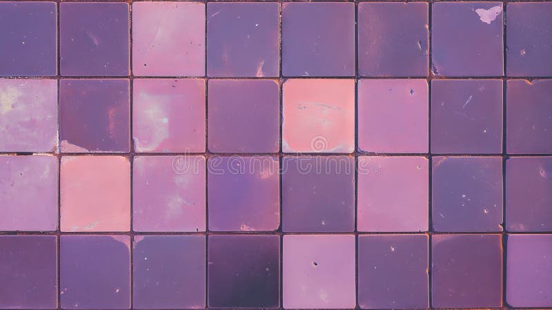 Textured Surface of Recessed Purple Tiles with Light Grout for Interior ...