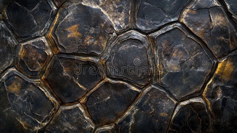 A Textured Surface Resembling Dark, Interlocking Hexagonal Patterns ...