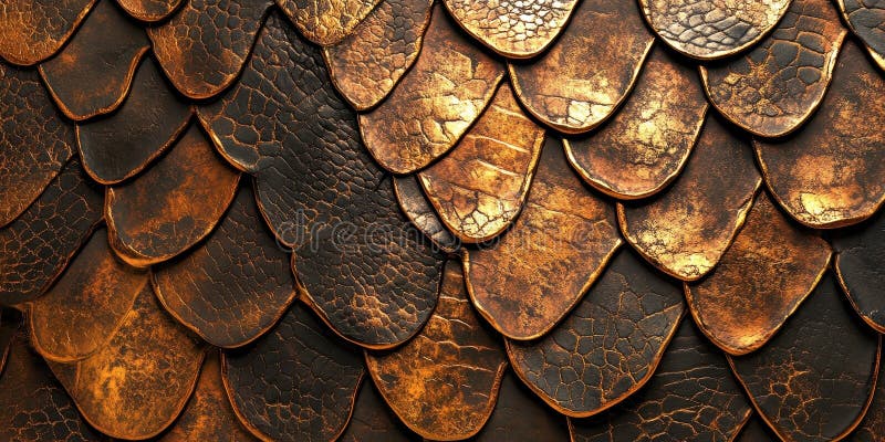 A Textured Surface Resembling Overlapping Scales in Shades of Brown and ...