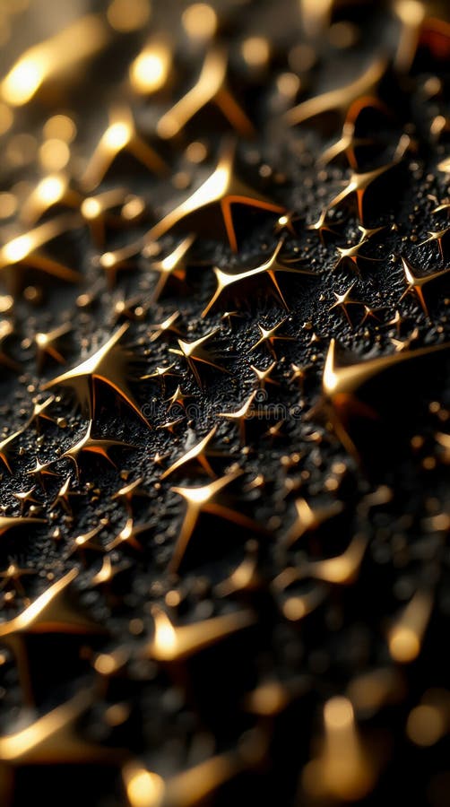 Textured Surface Reveals Numerous Small Golden Facets Creating Patterns ...