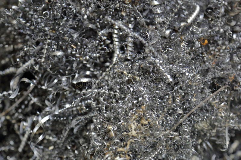 Metal Chips after Industrial Turning Stock Image - Image of production ...