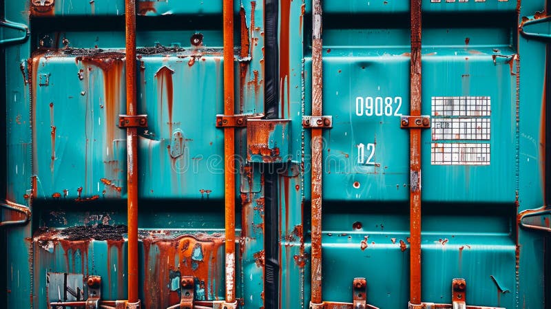Textured Surface of a Weathered Shipping Container. Generative Ai Stock ...
