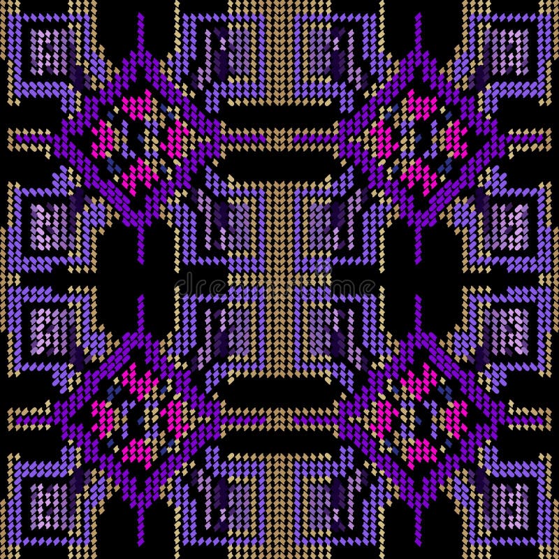 Textured Tapestry Style Seamless Pattern. Vector Ornamental Background ...