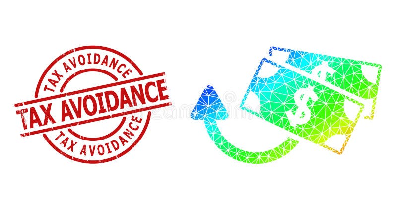 Textured Tax Avoidance Stamp Print and Triangle Filled Rainbow Dollar ...