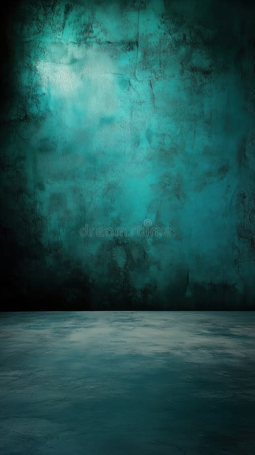Textured Teal Wall with Smooth Gray Floor Creating a Serene and Modern ...