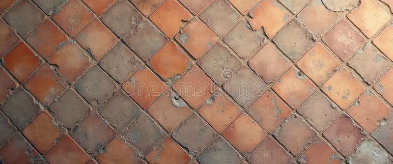 Textured Terracotta Tile Floor with a Rustic Charm Stock Photo - Image ...