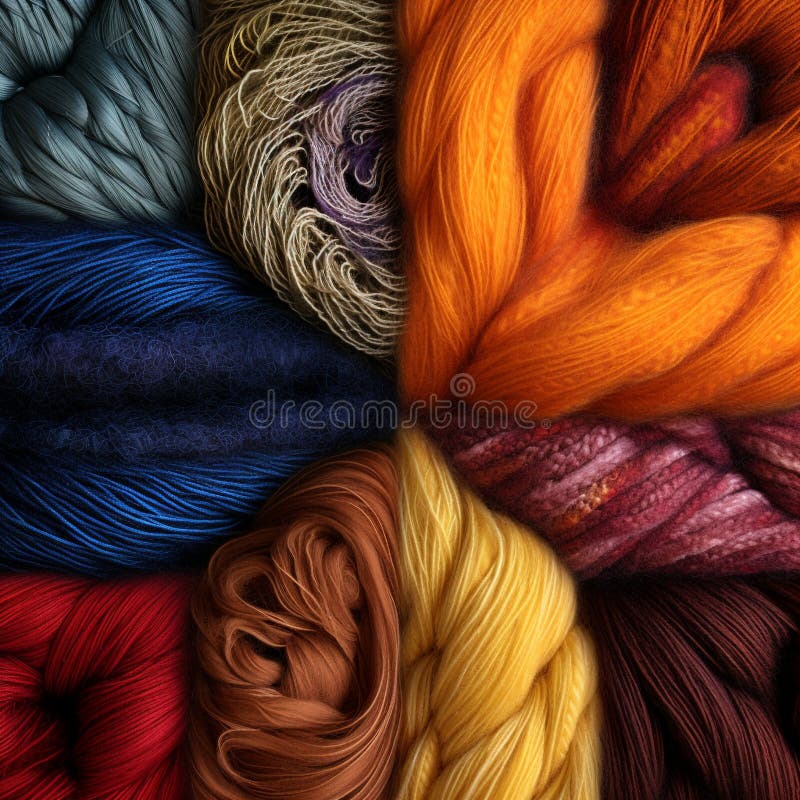 Textured Threads: a Buzzing Kaleidoscope of Wool Close-ups Stock Image ...
