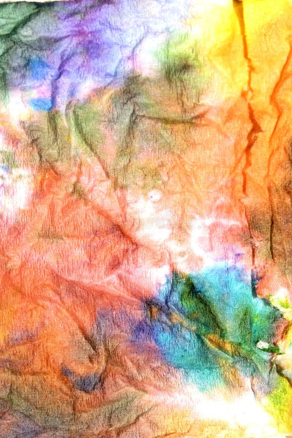 Textured Tissue Tie-Dye Watercolour Rainbow Paint Background Stock ...