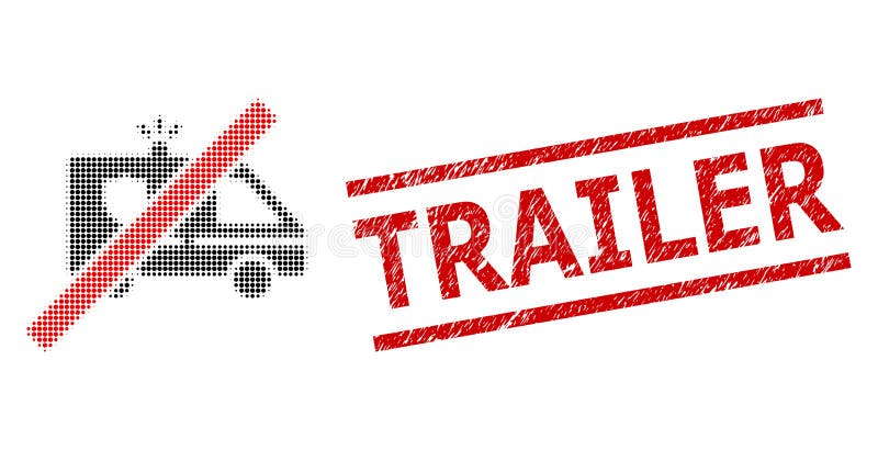 Textured Trailer Stamp and Halftone Dotted No Patrol Car Stock Vector ...