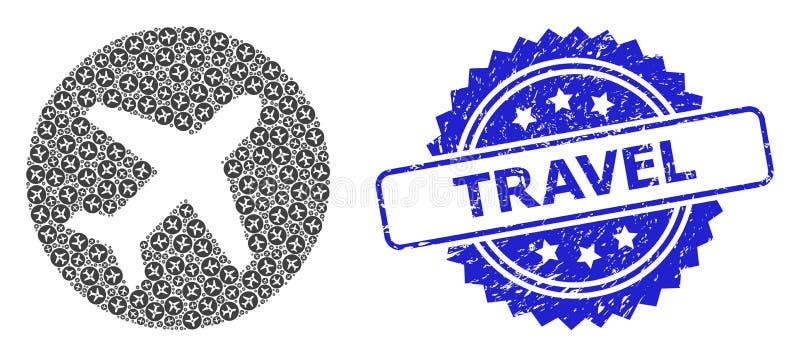 Textured Travel Watermark and Recursion Airport Icon Collage Stock ... Textured Travel Watermark and Recursion Airport Icon Collage Stock ...