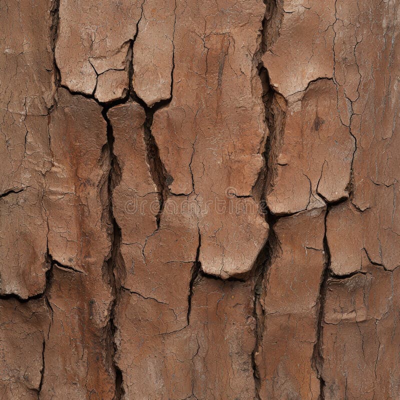 Textured Tree Bark with Deep Furrows and Cracks. Stock Illustration ...