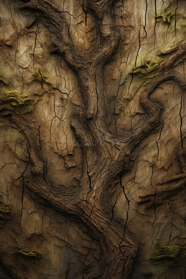 Textured Tree Bark with Intricate Patterns and Earthy Colors Stock ...