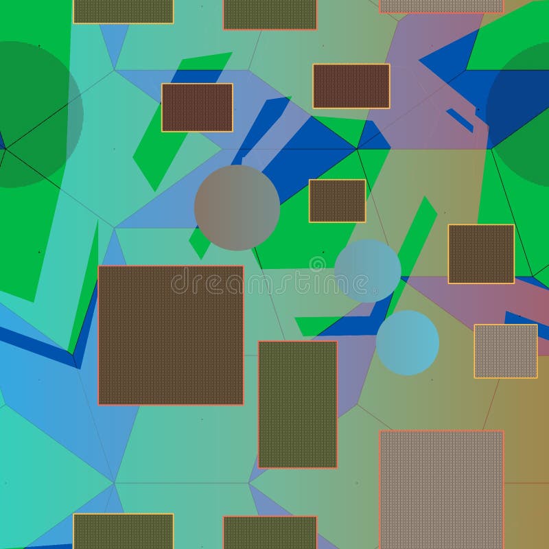 Textured Triangular, Round and Abstract Elements in a Pattern on a Dark ...