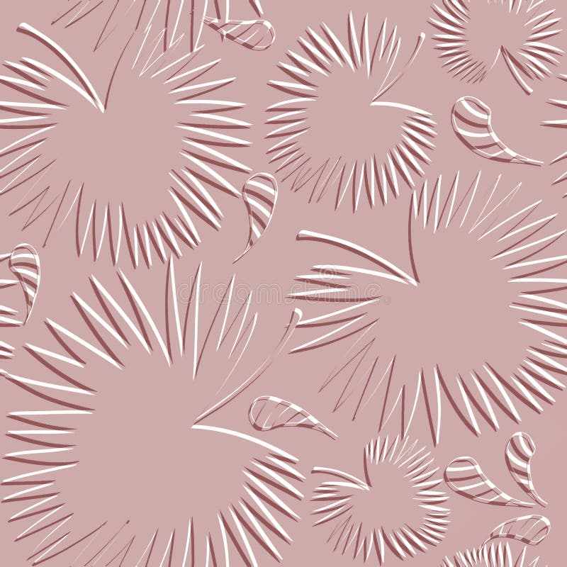 Textured Tropical Emboss Palm Leaves Abstract 3d Seamless Pattern ...
