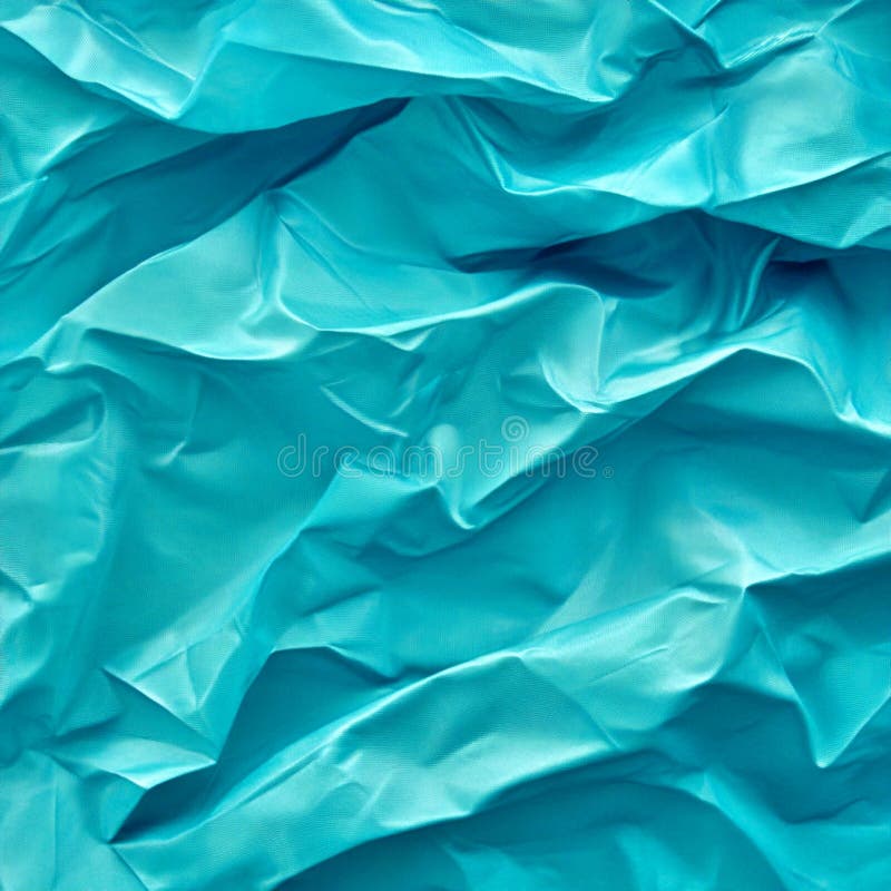 A Close Up Shot of Rippled Turquoise Fabric Creating an Abstract and ...