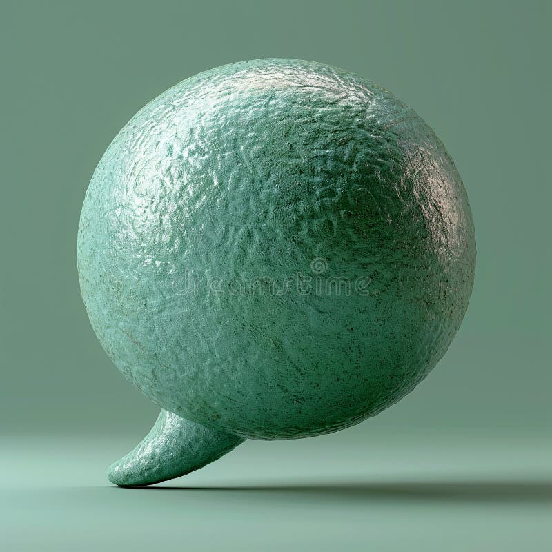Unique Turquoise Speech Bubble Icon with Textured Surface Design Stock ...