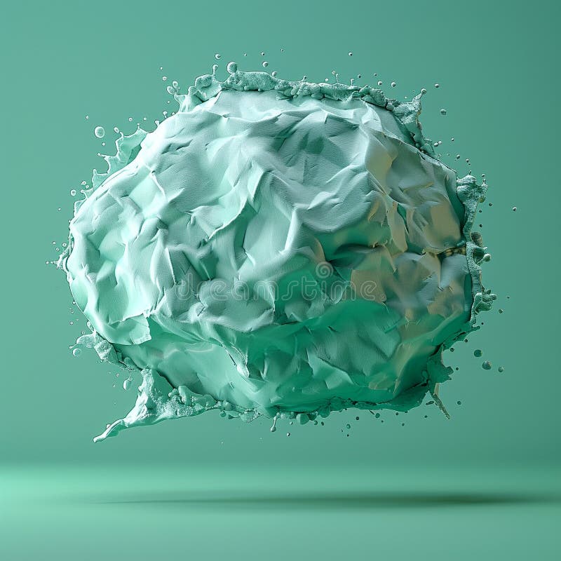 Textured Turquoise Sphere Suspended in a Soft Green Backdrop Stock ...