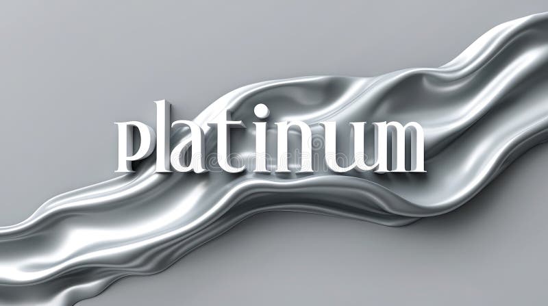 Textured Typography of the Word Platinum on a Sleek Metallic Backdrop ...