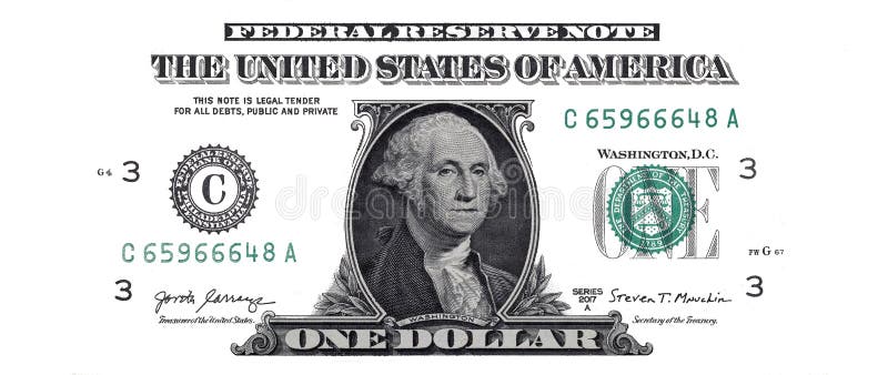 Elements of 1 US Dollar Banknote Stock Photo - Image of background ...