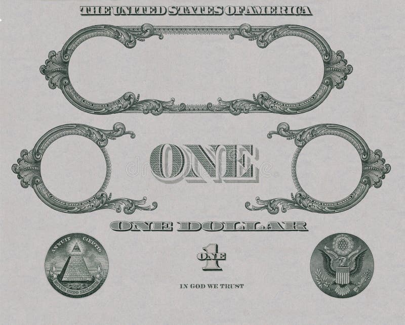 Elements of 1 US Dollar Banknote Stock Illustration - Illustration of ...