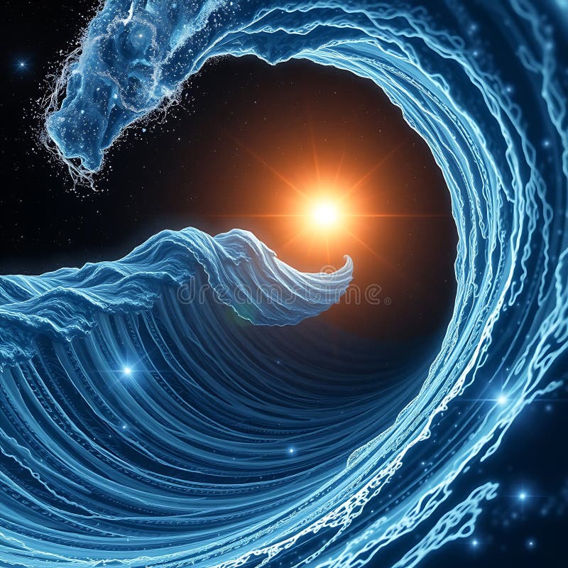 A Textured View of a Cosmic Wave with Pulsing Light Patterns Stock ...