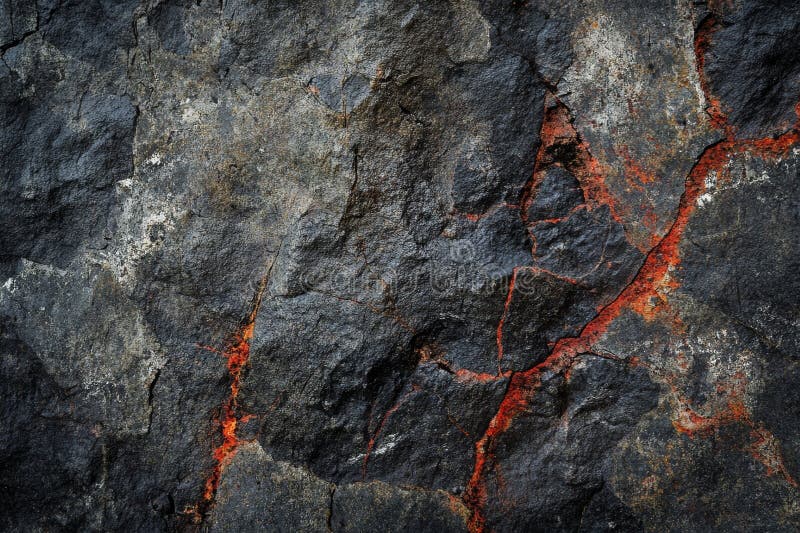 Textured Volcanic Rock, Rugged Dark Surfaces with Visible Cracks and ...