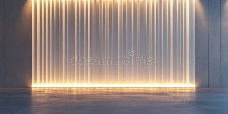 Textured Wall with Backlighting: Vertical Grooves and Warm Light ...