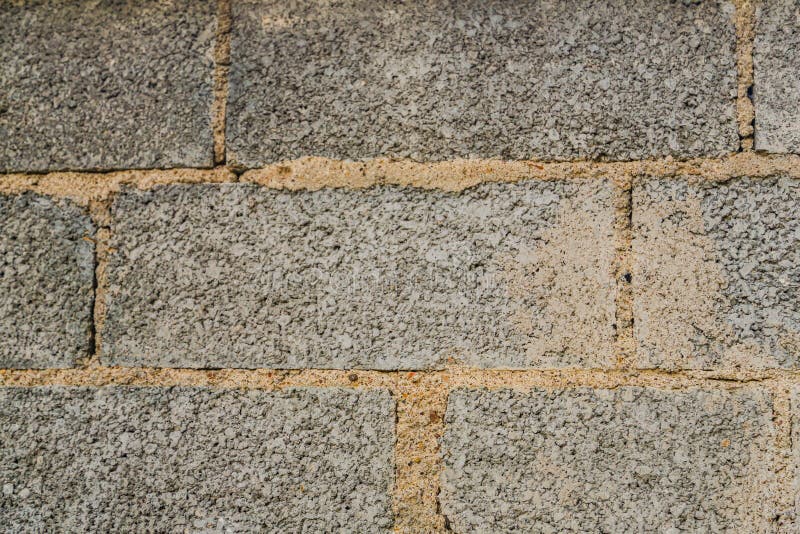 Textured Wall of Building Blocks with a Thick Layer of Mortar between ...