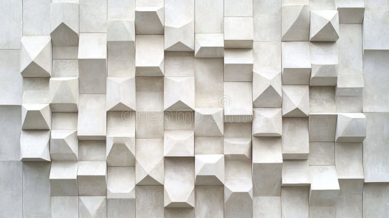 Textured Wall Design Featuring Geometric Three-dimensional Shapes in ...
