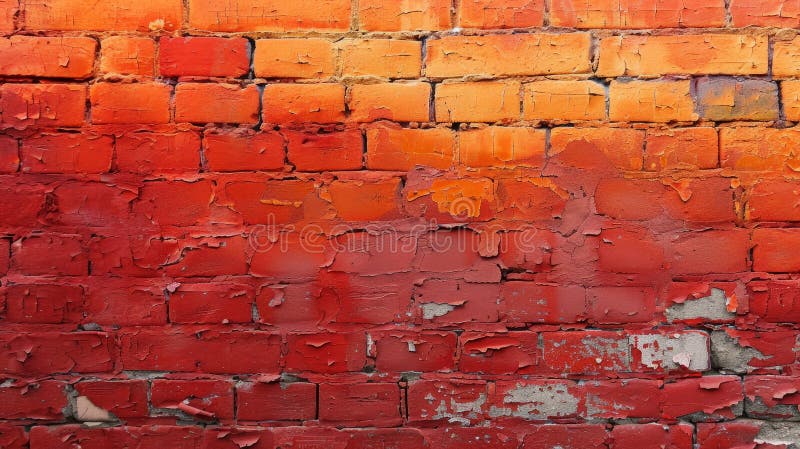 Textured Red and Orange Brick Wall in Urban Setting Stock Photo - Image ...