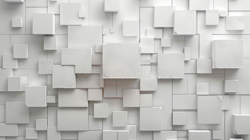 Modern Abstract Wall Composition with White Rectangular Panels Stock ...