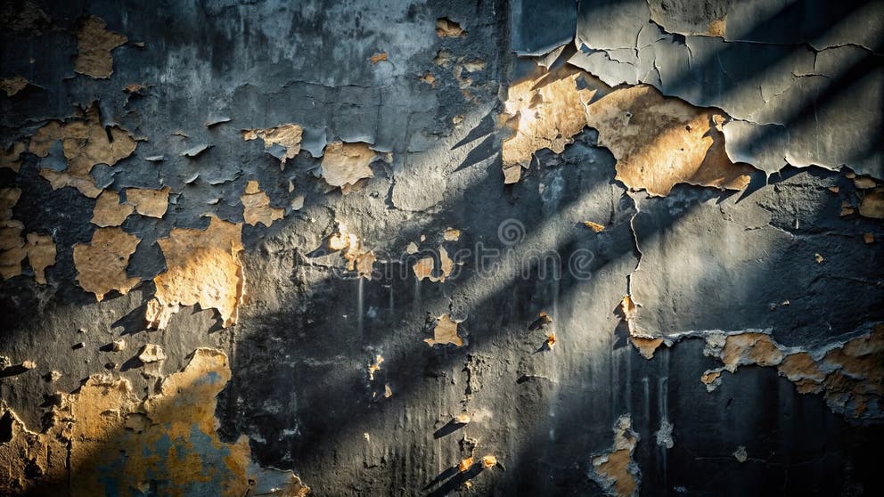 Textured Wall with Flaking Paint and Shadow Patterns. Generative AI ...
