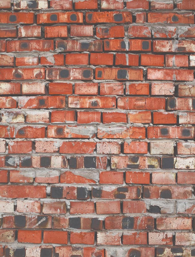 Textured Wall Made of Red Baked Bricks Stock Photo - Image of grunge ...