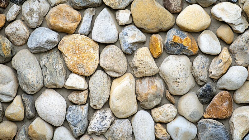 A Textured Wall of Naturally Rounded Stones Stock Illustration ...