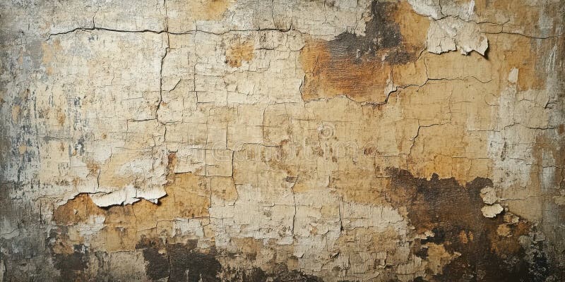 A Textured Wall with Peeling Paint, Showcasing Layers of Decay and Age ...