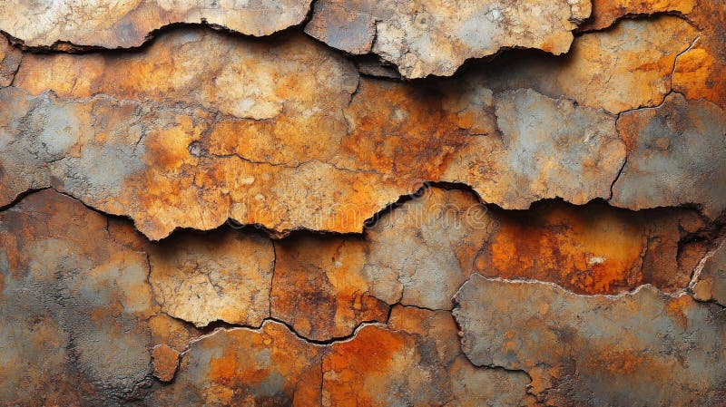 Textured Wall with Peeling Paint in Warm Colors Showcasing Layers of ...