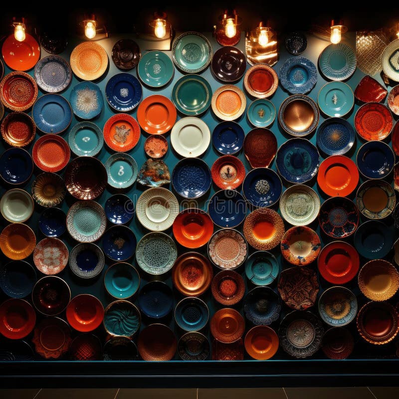 Textured Wall Plates with Woven and Raised Designs Stock Illustration ...