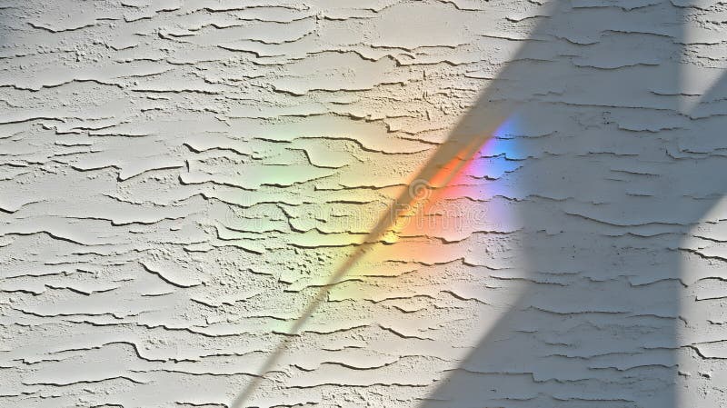 Textured Wall with Rainbow Light Refraction Royalty Free Image Stock ...