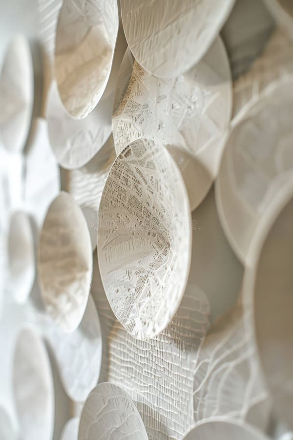 Textured Wall with Repetitive Circular Patterns in Soft Neutral Tones ...