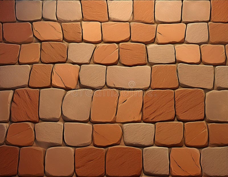 Textured Wall of Rustic Stone Blocks in Warm Earthy Tones Creates a ...