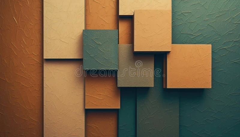 A Textured Wall of Square Blocks in Different Vintage Colors Stock ...