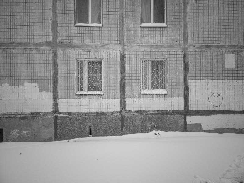 Textured Wall of the 1st Floor of a Soviet Typical Panel House in ...
