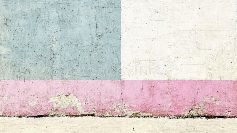 A Textured Wall with Three Distinct Color Sections Blue, White, and ...